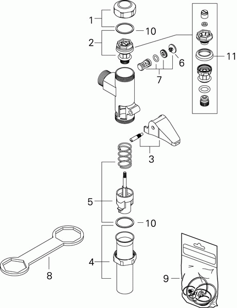 Grohe DAL-Automatic-Spüler 37139 DN 20 für WC Aufputz aus Messing chrom ...
