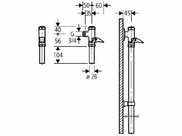 Grohe DAL-Automatic-Spüler 37139 DN 20 für WC Aufputz aus Messing chrom ...